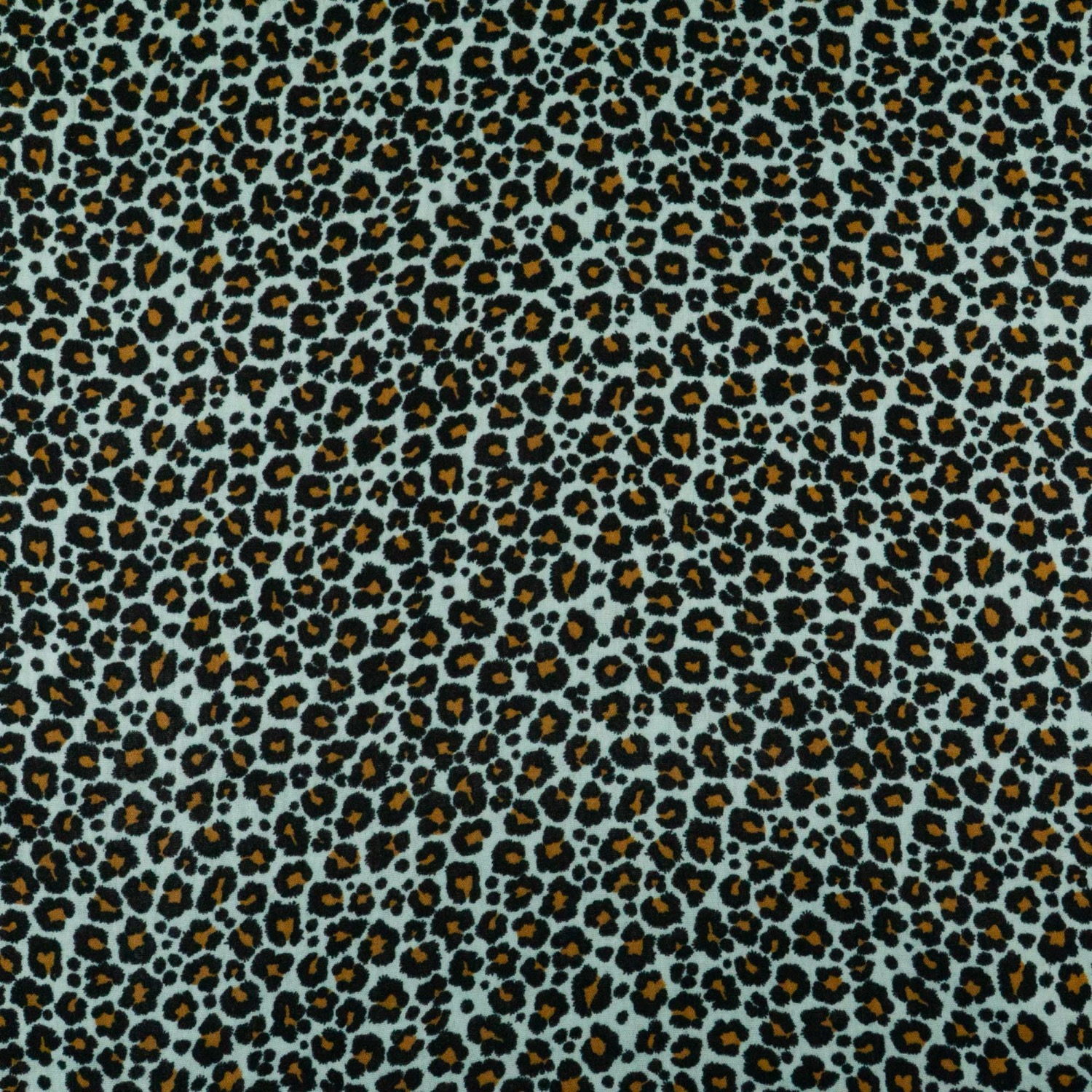 Baumwollstoff, Musselin, grünblau, braun, schwarz, Animal-Muster ...