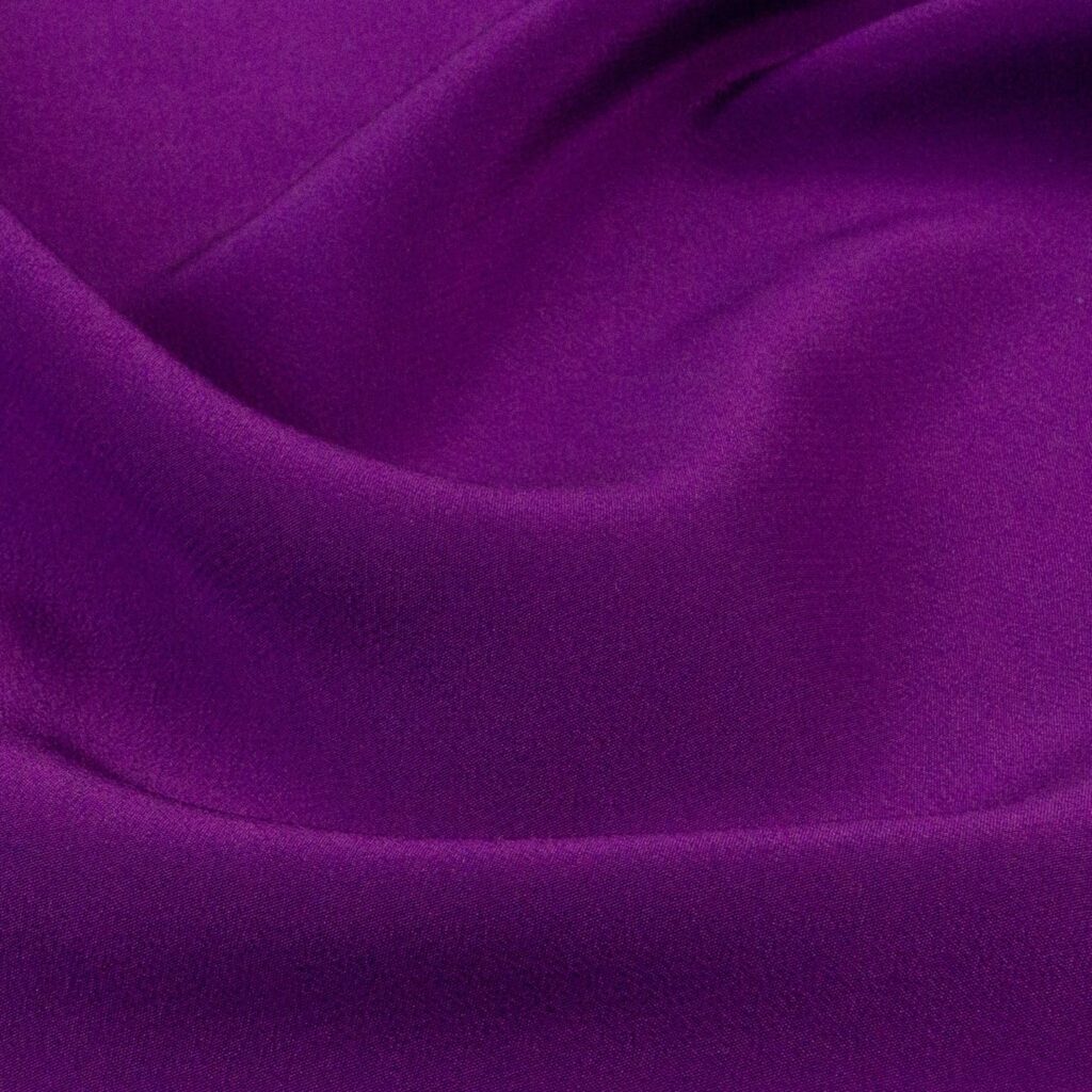 Seidenstoff, Crêpe, lila, uni - mahler.stoffe