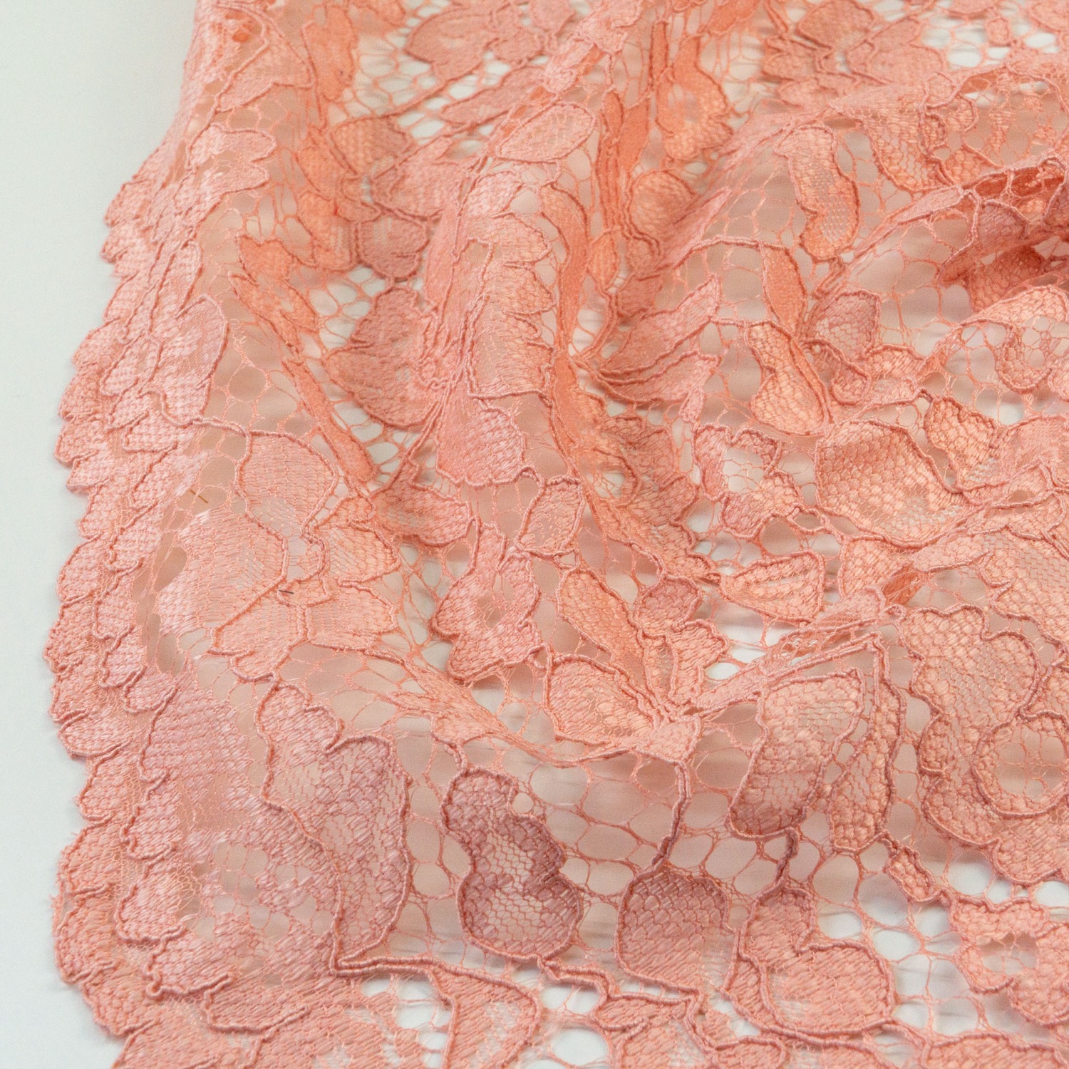Spitzenstoff, rosa, floral gemustert - mahler.stoffe