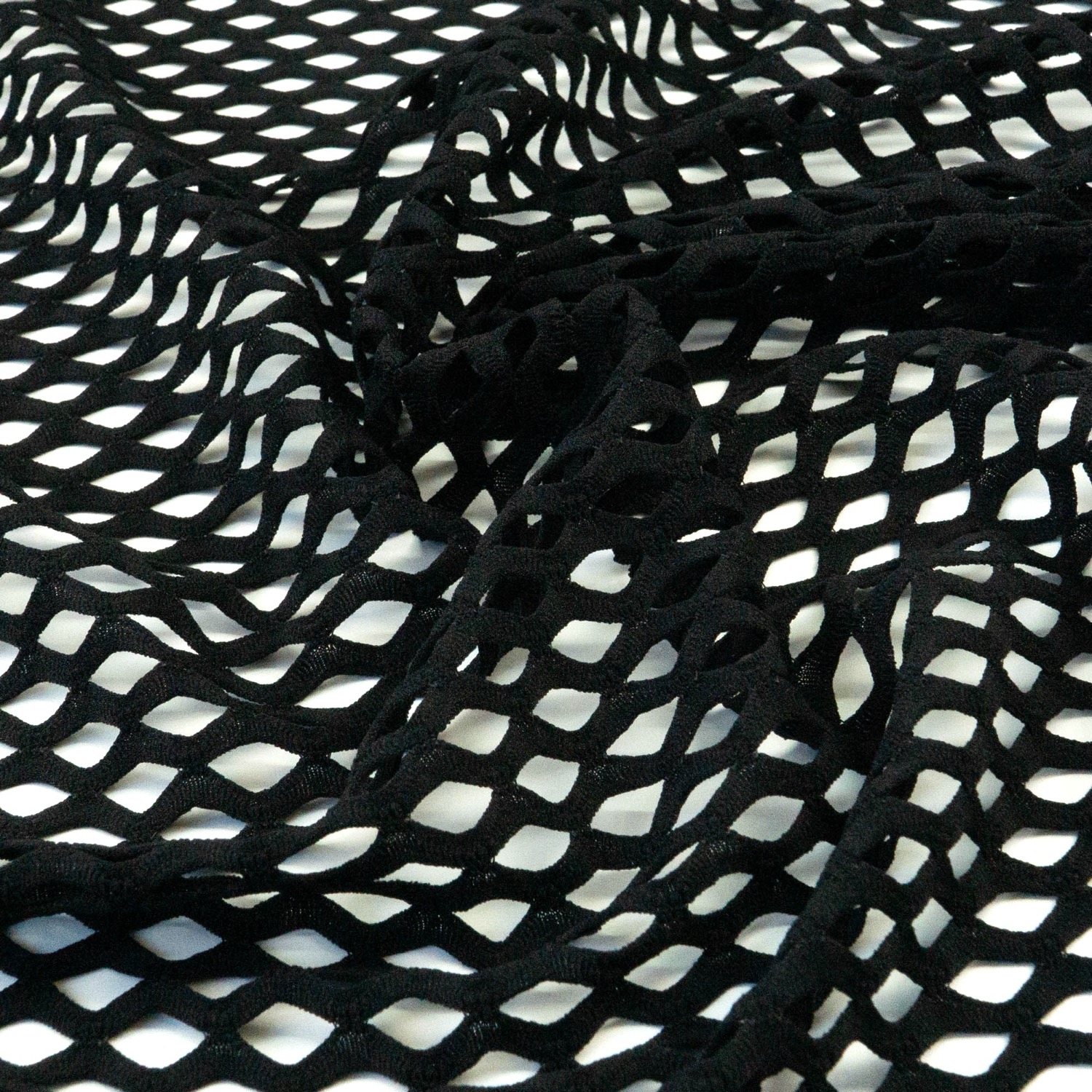Elastischer Mesh, schwarz, uni - mahler.stoffe